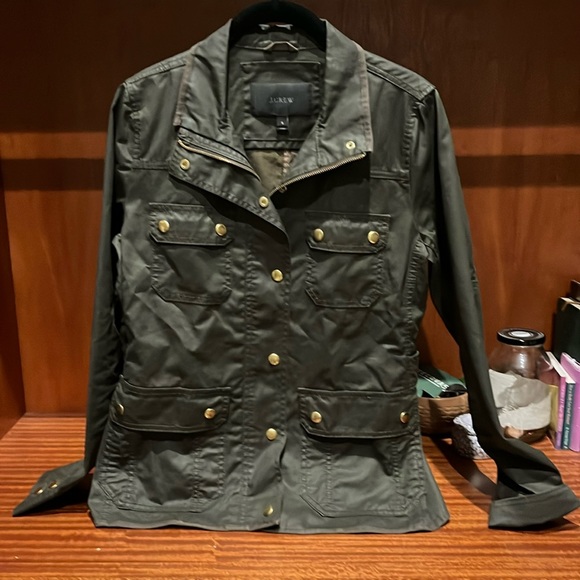 J. Crew | Jackets & Coats | Army Green Water Resistant Spring Field ...